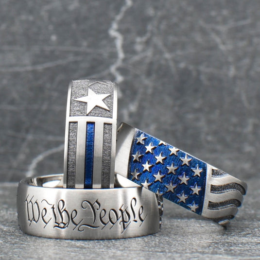 Unique Titanium Laser Engraved Rings